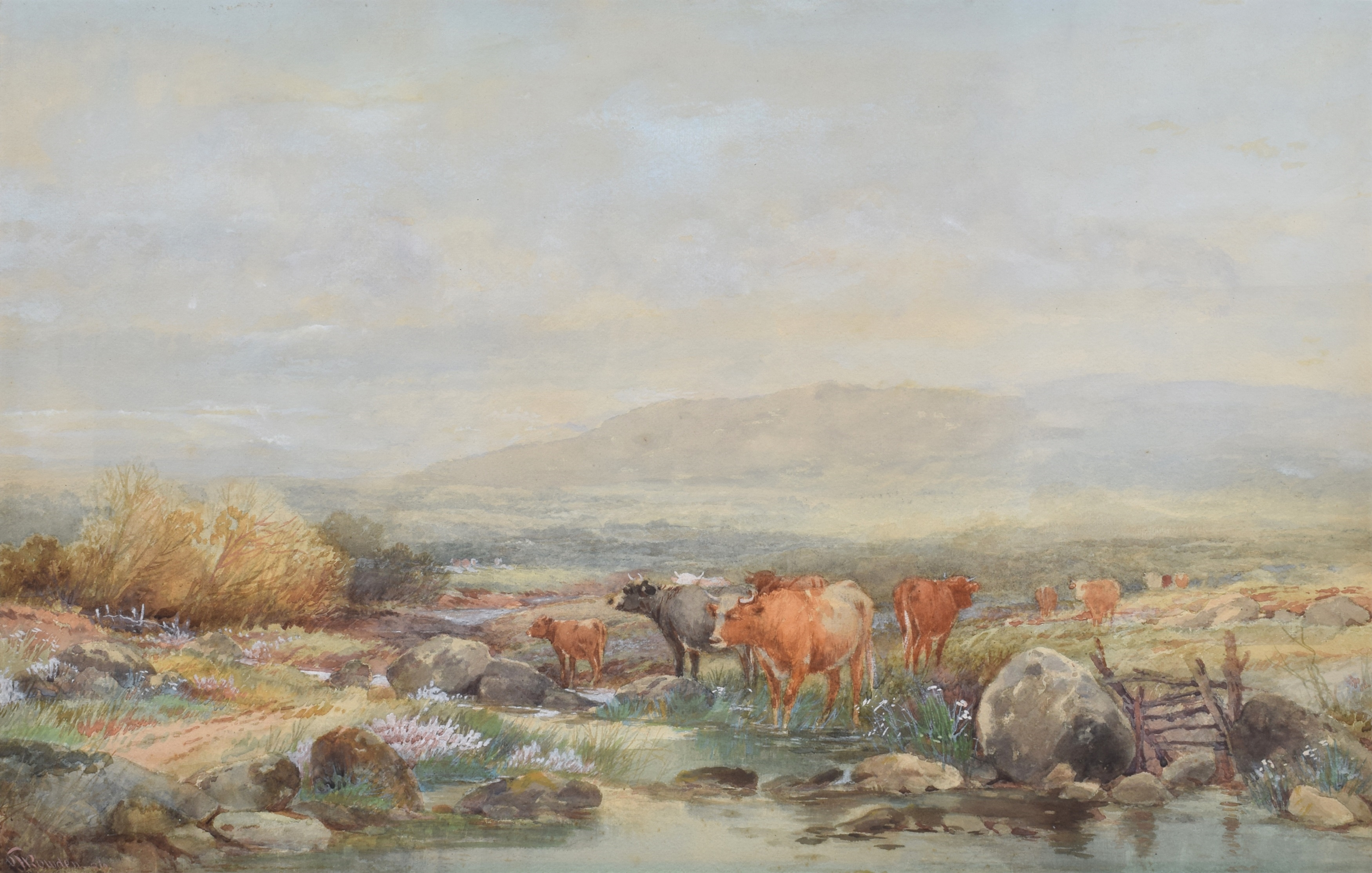 Thomas Rowden | Cattle in a moorland landscape (1886) | MutualArt