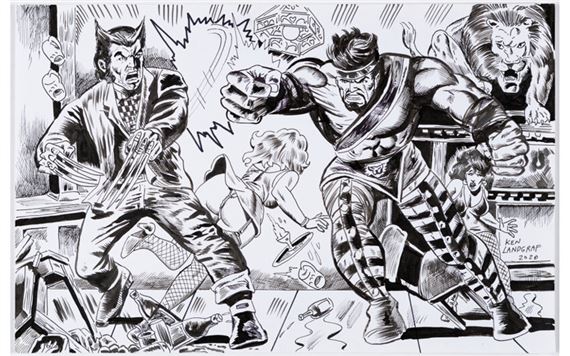 Ken Landgraf | Hercules vs Wolverine (2020) | MutualArt