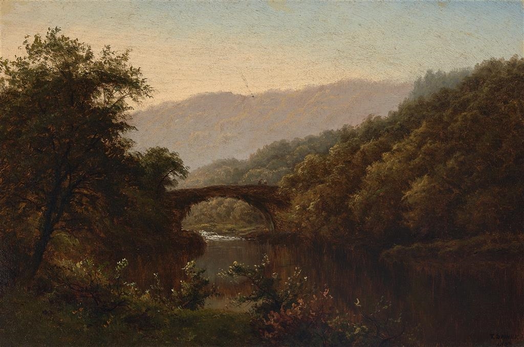 Thomas Spinks | Courting Couple on the Old Bridge (1887) | MutualArt