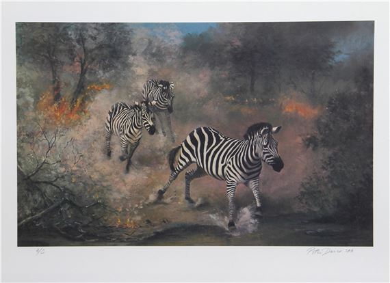 Peter Darro | Peter Darro, Fire on the Savannah, Lithograph (1980 ...