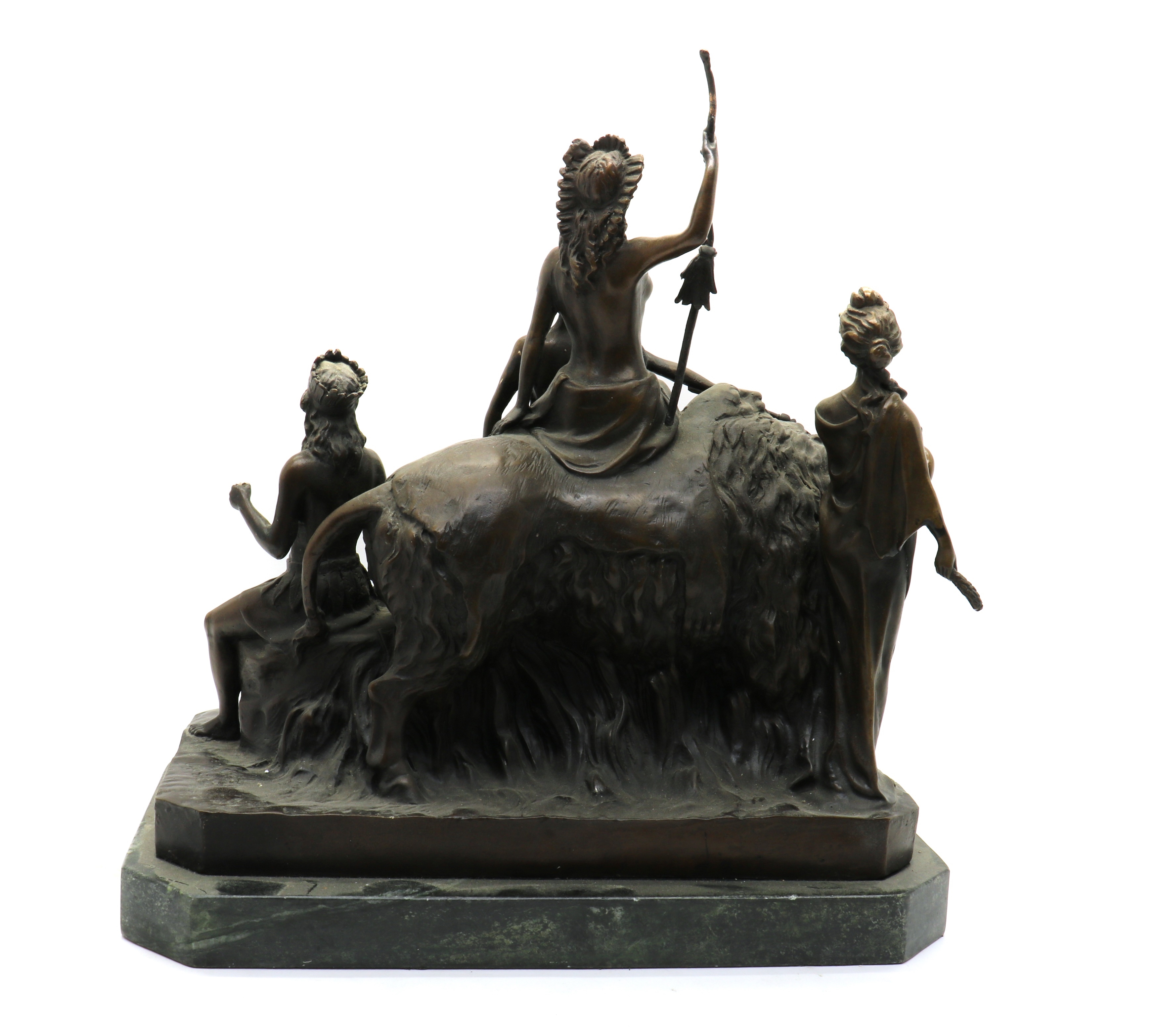 Jean Masier | a bronze figure group depicting a Native Americans ...