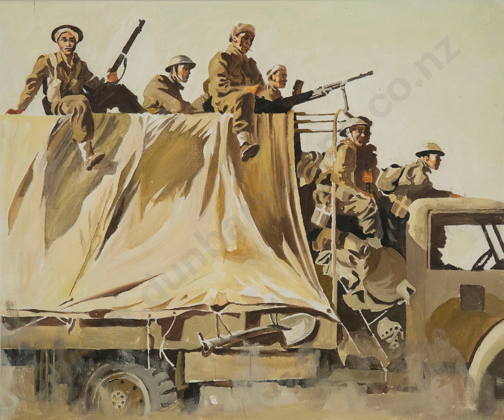 Peter McIntyre | 28th Maori Battalion moves up | MutualArt