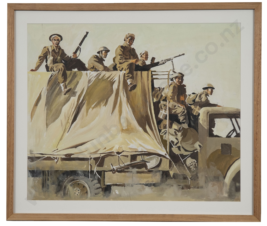 Peter McIntyre | 28th Maori Battalion moves up | MutualArt