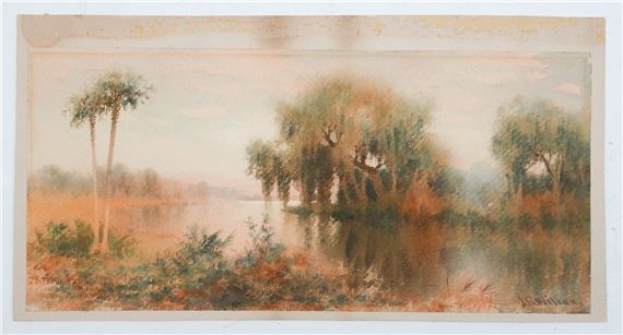 James Ralph Wilcox | Tomoka River with Palms | MutualArt