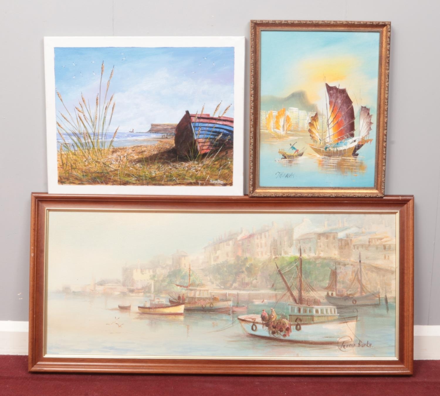 Terry Burke | Three pictures of seascapes - to include a signed Terry ...