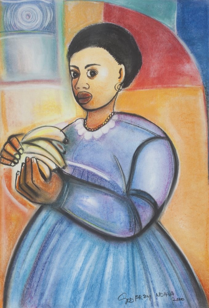 Godfrey Ndaba | Woman with Bananas (2000) | MutualArt