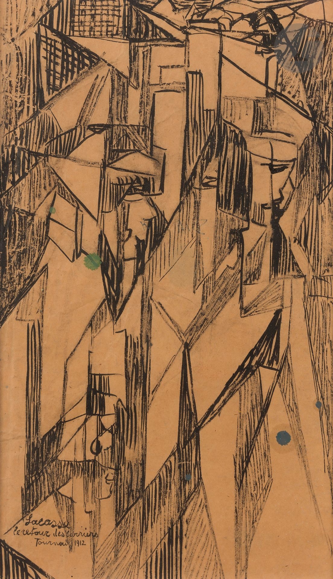 Joseph Lacasse | Tournai, the return of the quarrymen (1912) | MutualArt