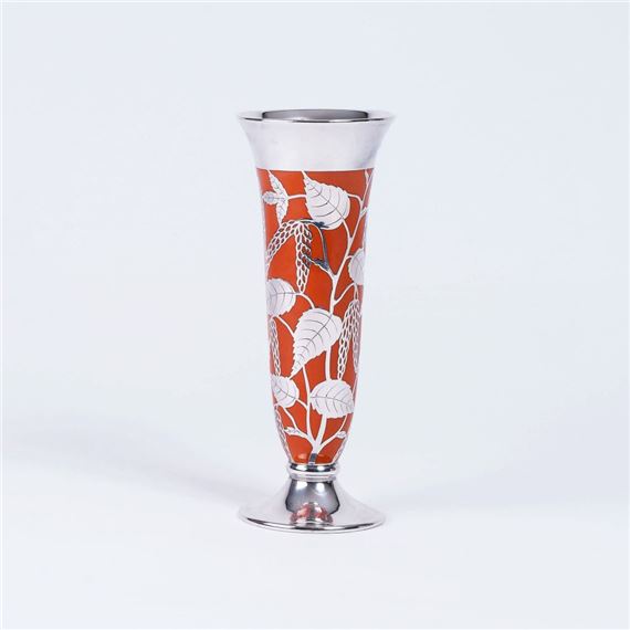 Friedrich Wilhelm Spahr | An Art-Déco Vase with Floral Silver Overlay ...