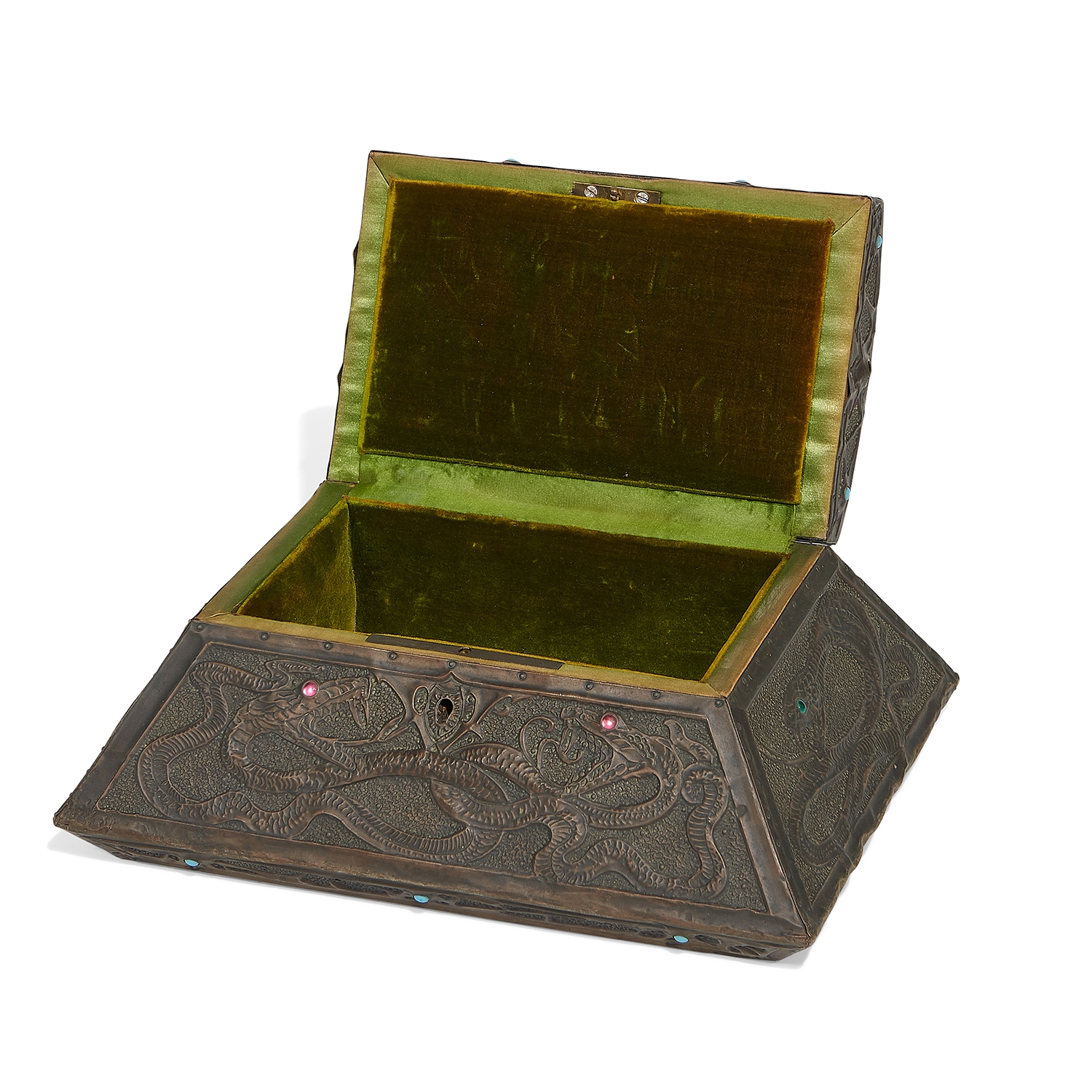 Alfred-Louis-Achille Daguet | rectangular jewelry chest having a domed ...
