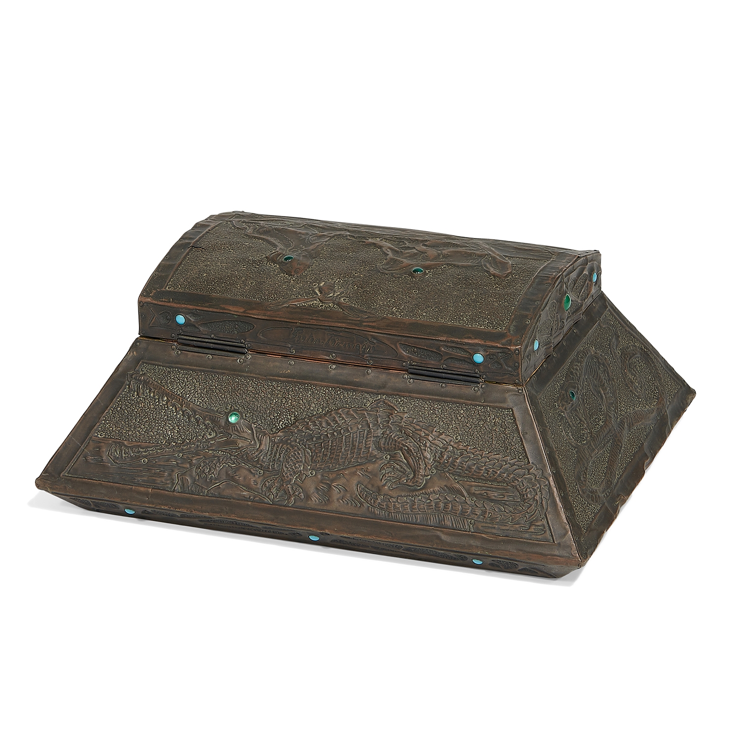 Alfred-Louis-Achille Daguet | rectangular jewelry chest having a domed ...