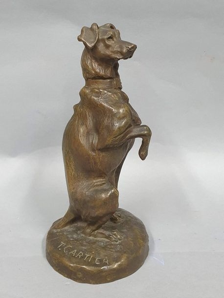 Thomas François‏ Cartier | Seated dog, paw raised | MutualArt