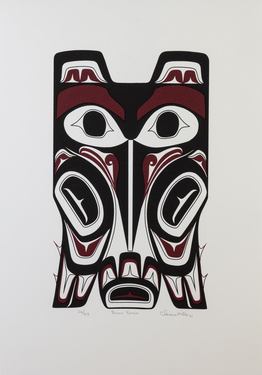 Clarence Mills | Haida Bear+Frog Totem (1996) | MutualArt