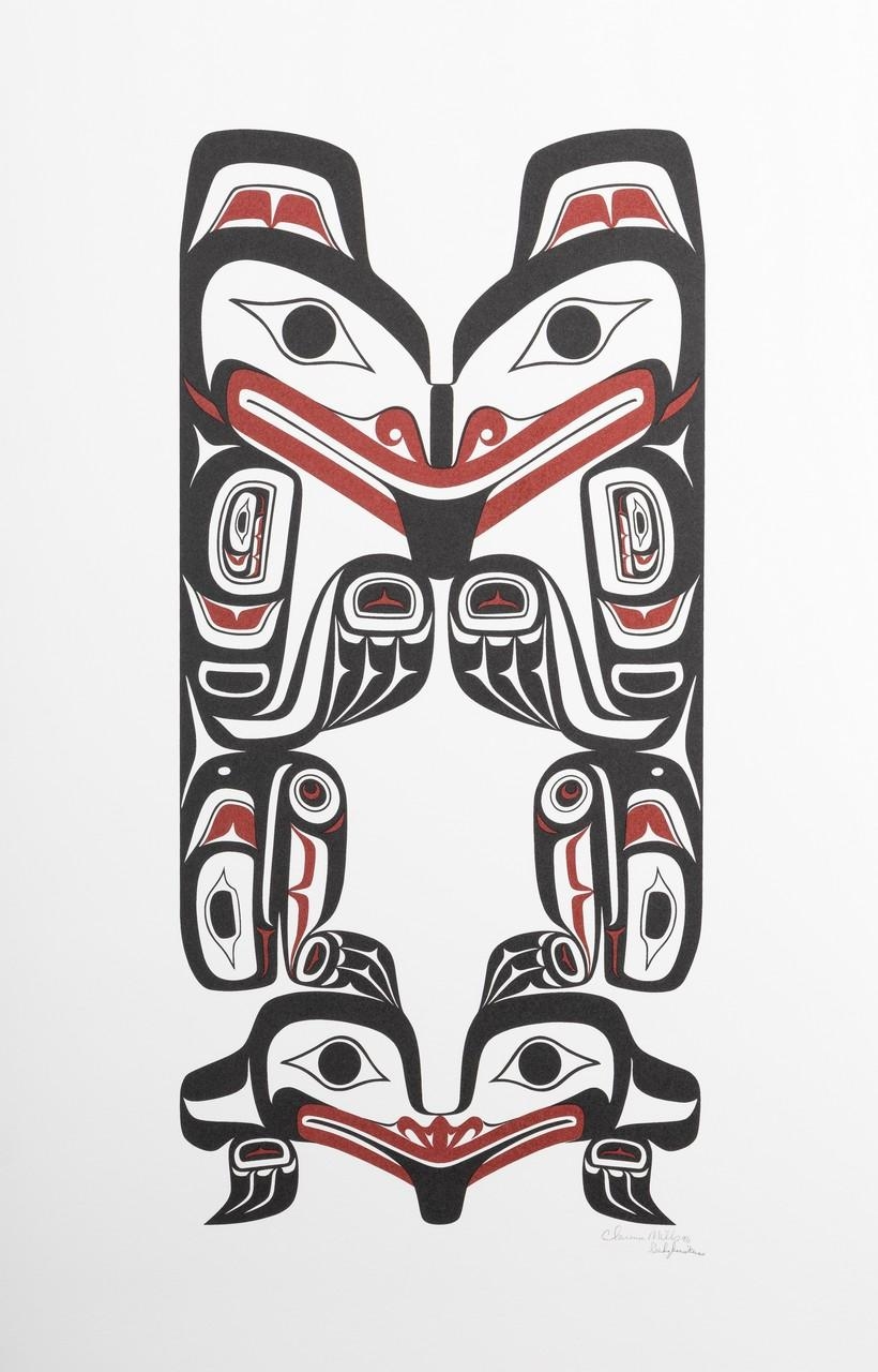 Clarence Mills | Haida Bear+Frog Totem (1996) | MutualArt