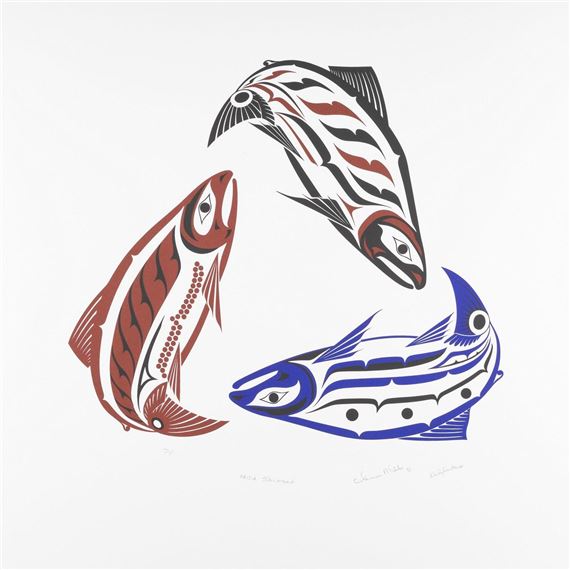 Clarence Mills | Haida Salmon (1996) | MutualArt
