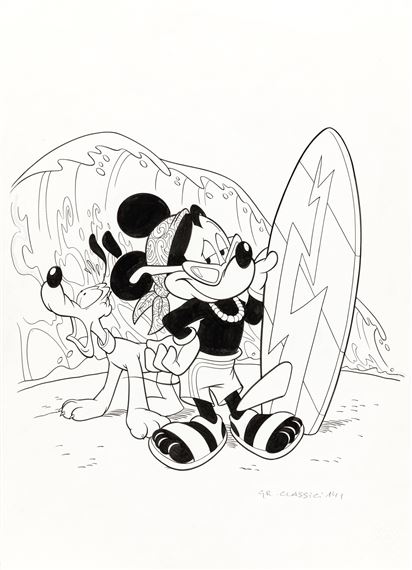 mickey mouse beach coloring pages