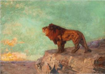 Gustave Surand | Lion Resting (1934) | MutualArt
