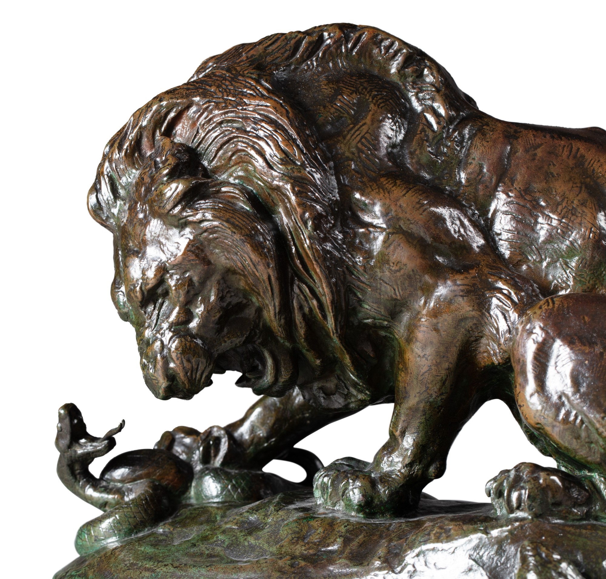 Antoine-Louis Barye | Lion crushing a snake n° 1 (Circa 1840) | MutualArt