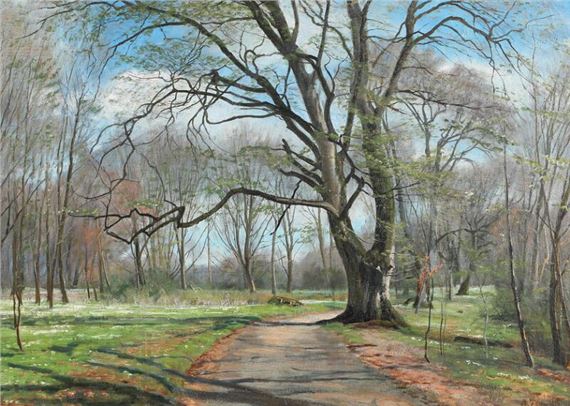 Christian Peder Mørch Zacho | A spring forest scenery with anemones and ...