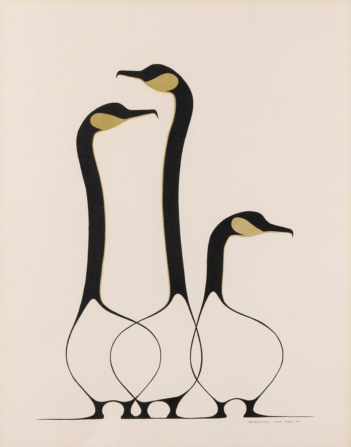 Benjamin Chee Chee | Untitled - Three Geese (1974) | MutualArt
