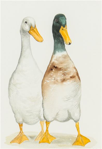 L. Guy | TWO INDIAN RUNNER DUCKS | MutualArt