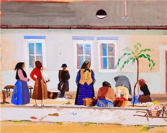 Endre Vadasz | Piaci jelenet | MutualArt