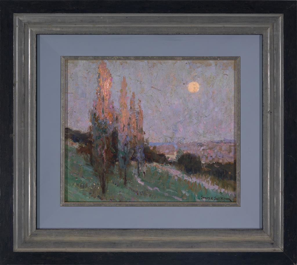 James R. Jackson | Moonlight & Poplar Trees | MutualArt