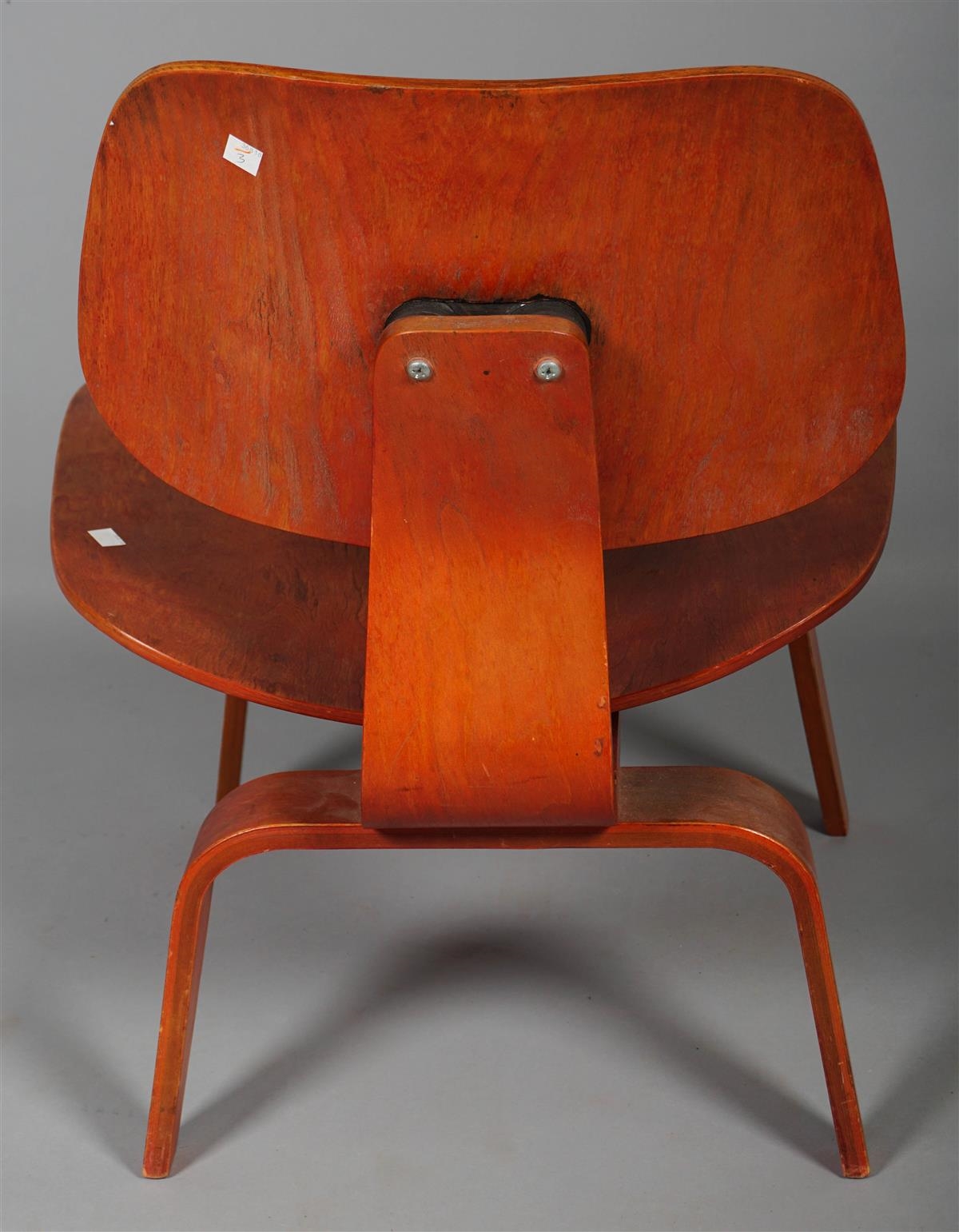 Charles Eames | CHARLES EAMES RED STAINED BIRCH DCW SIDE CHAIR | MutualArt