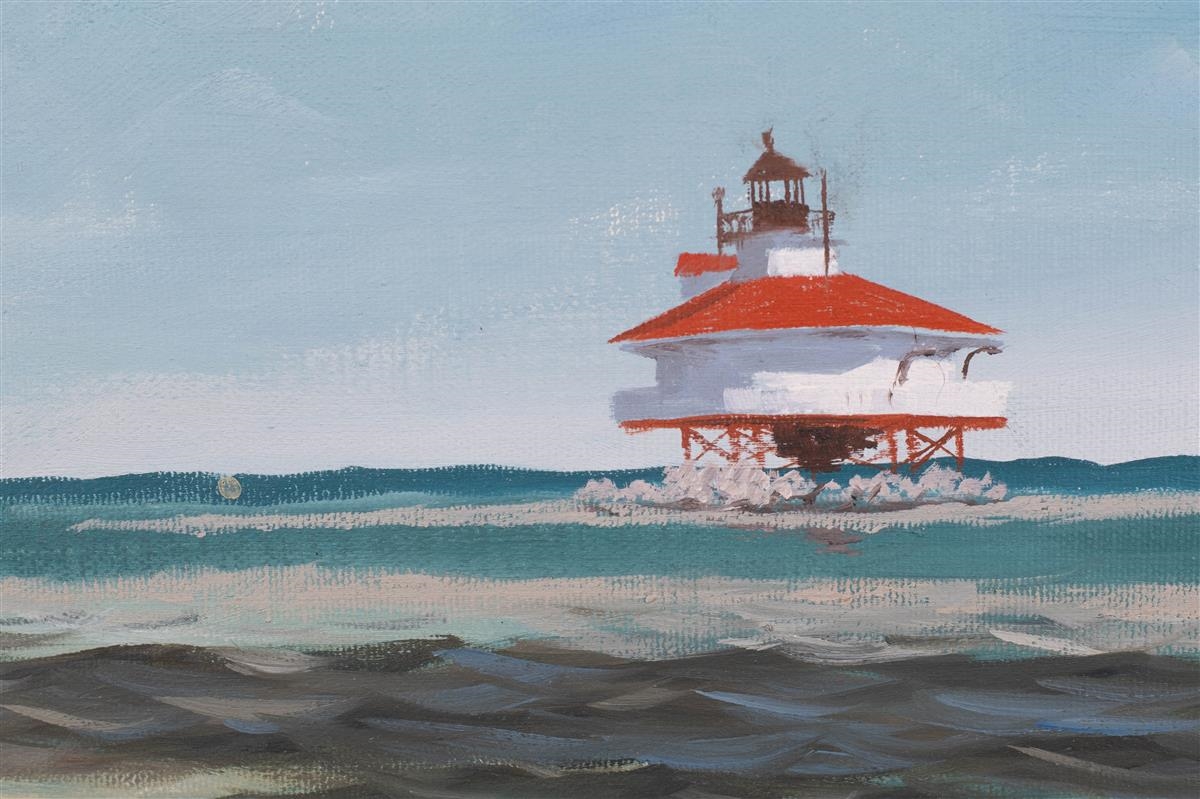 John Moll | CHESAPEAKE BAY PUNGY WITH HOOPER STRAIT LIGHTHOUSE IN THE ...