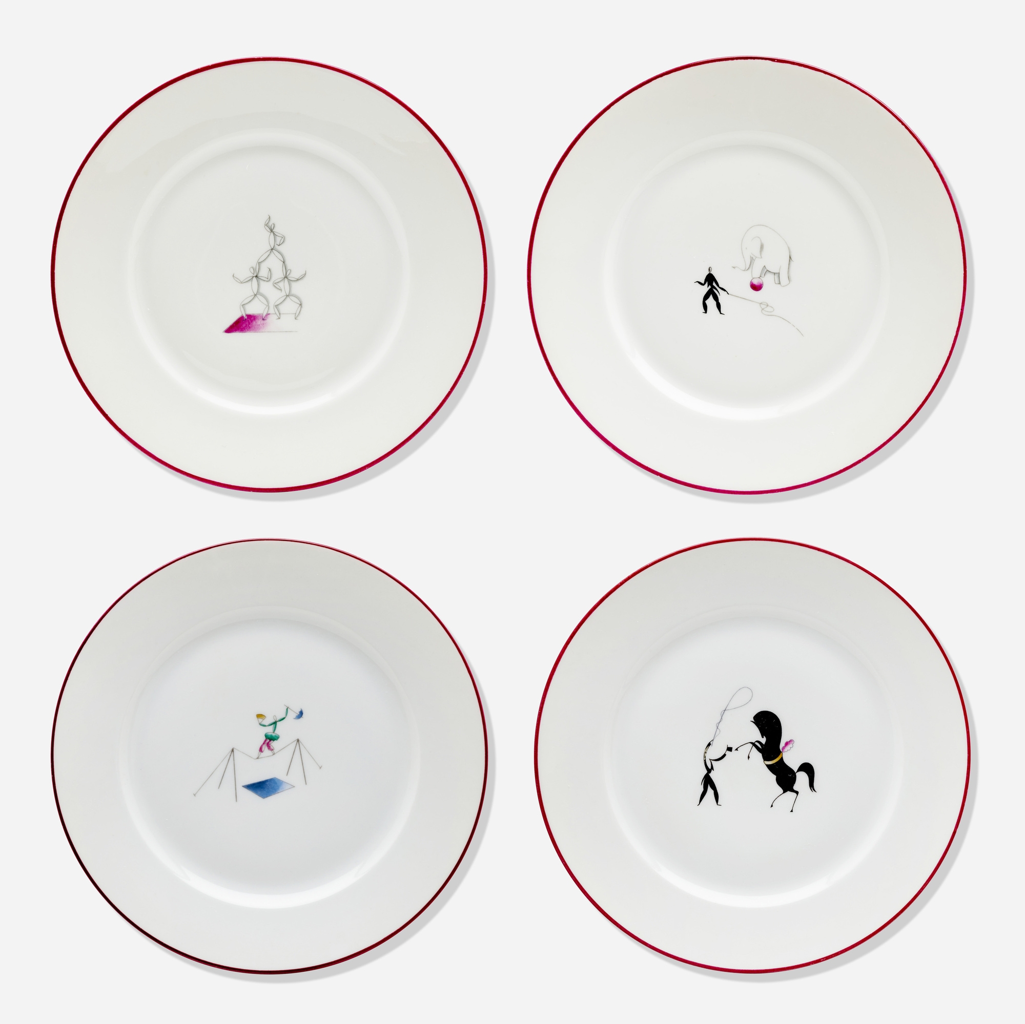 Gio Ponti | Il Circo plates, collection of four (Circa 1928) | MutualArt