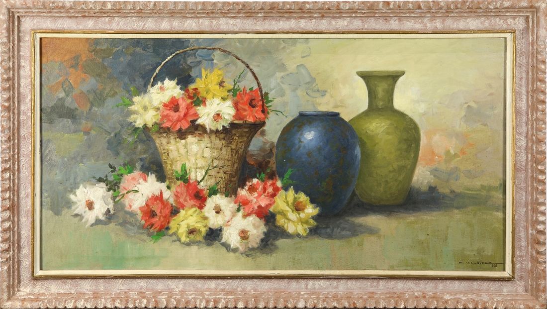 Crispin Villafuerte Lopez | Still Life with Flowers and Vases (1968 ...