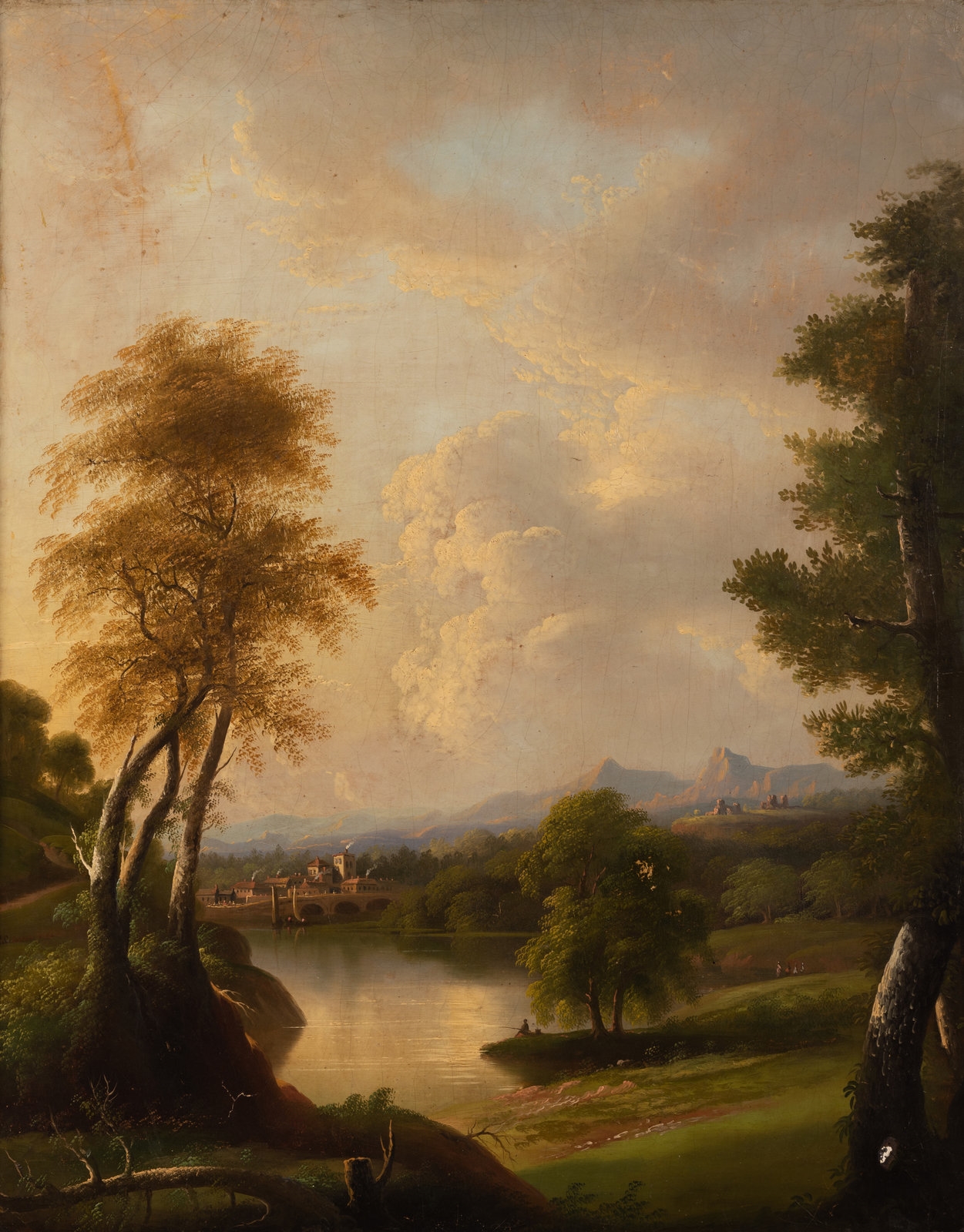 Edmund C. Coates | River Landscape with Bridge | MutualArt
