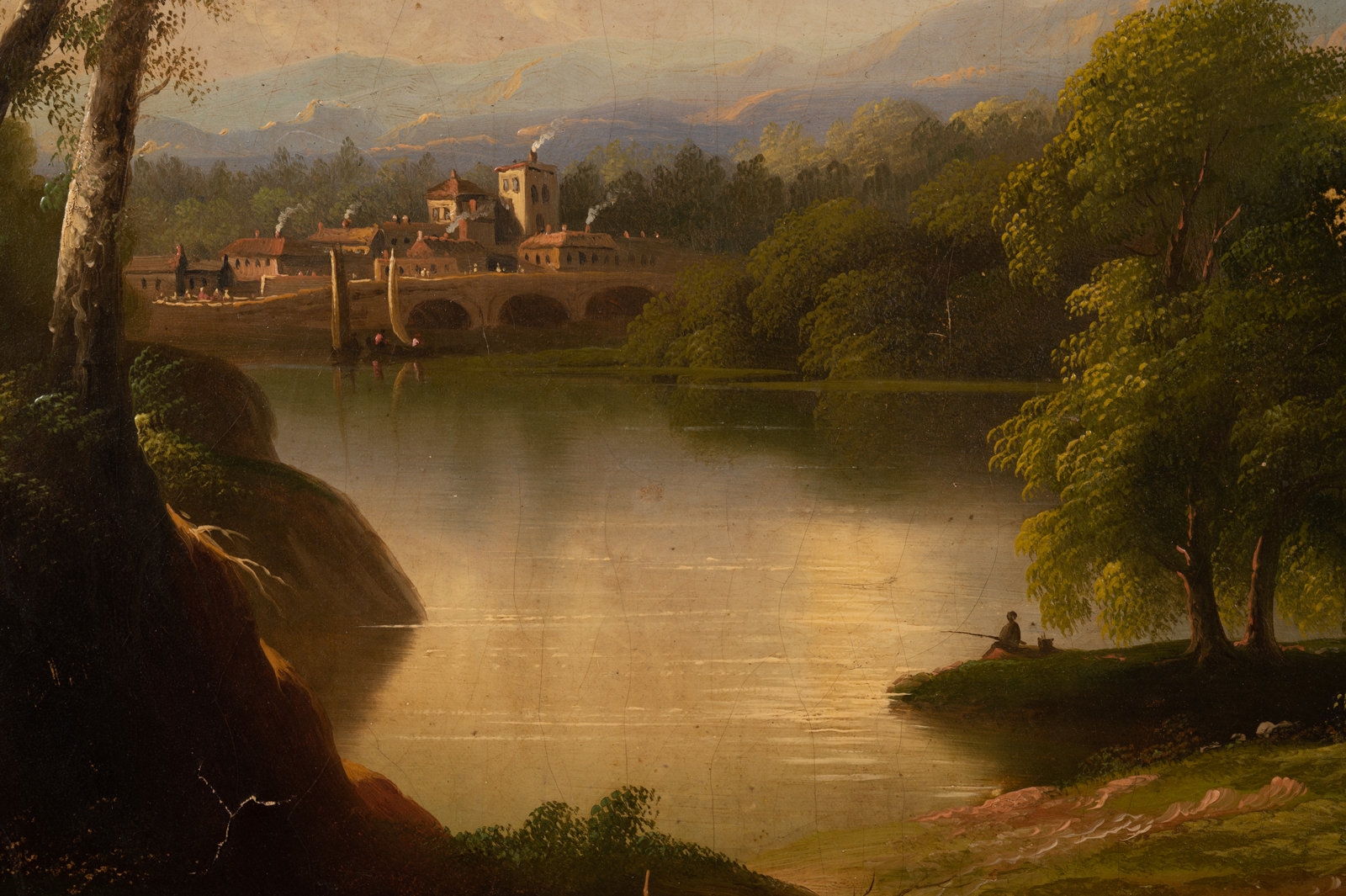Edmund C. Coates | River Landscape with Bridge | MutualArt