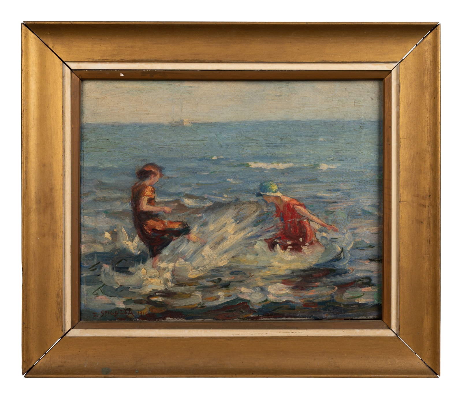 Francesco J. Spicuzza | Two Girls Splashing (1916) | MutualArt