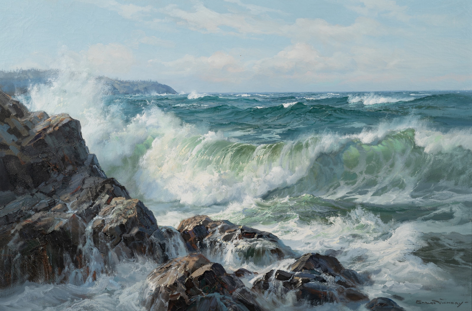 Charles Vickery | Crashing surf scene | MutualArt