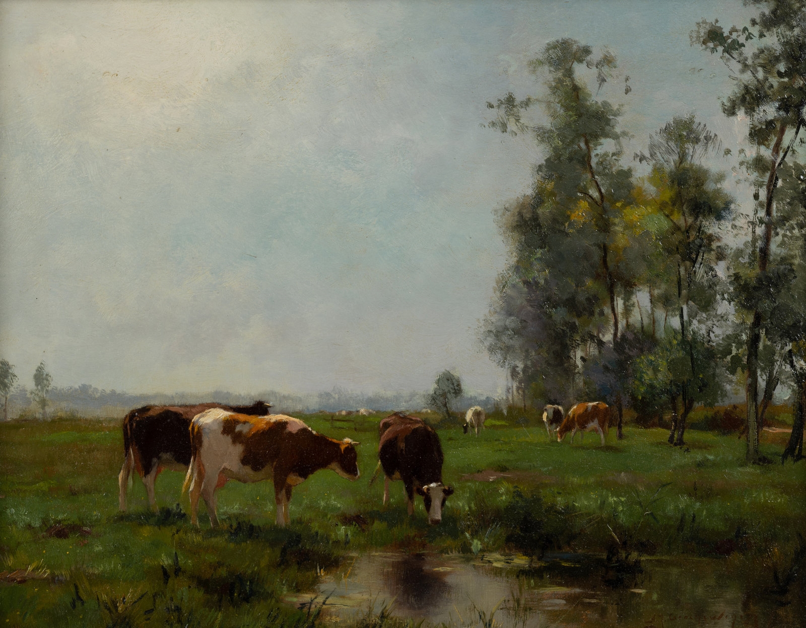 Adrianus Johannes Groenewegen | Watering cows | MutualArt