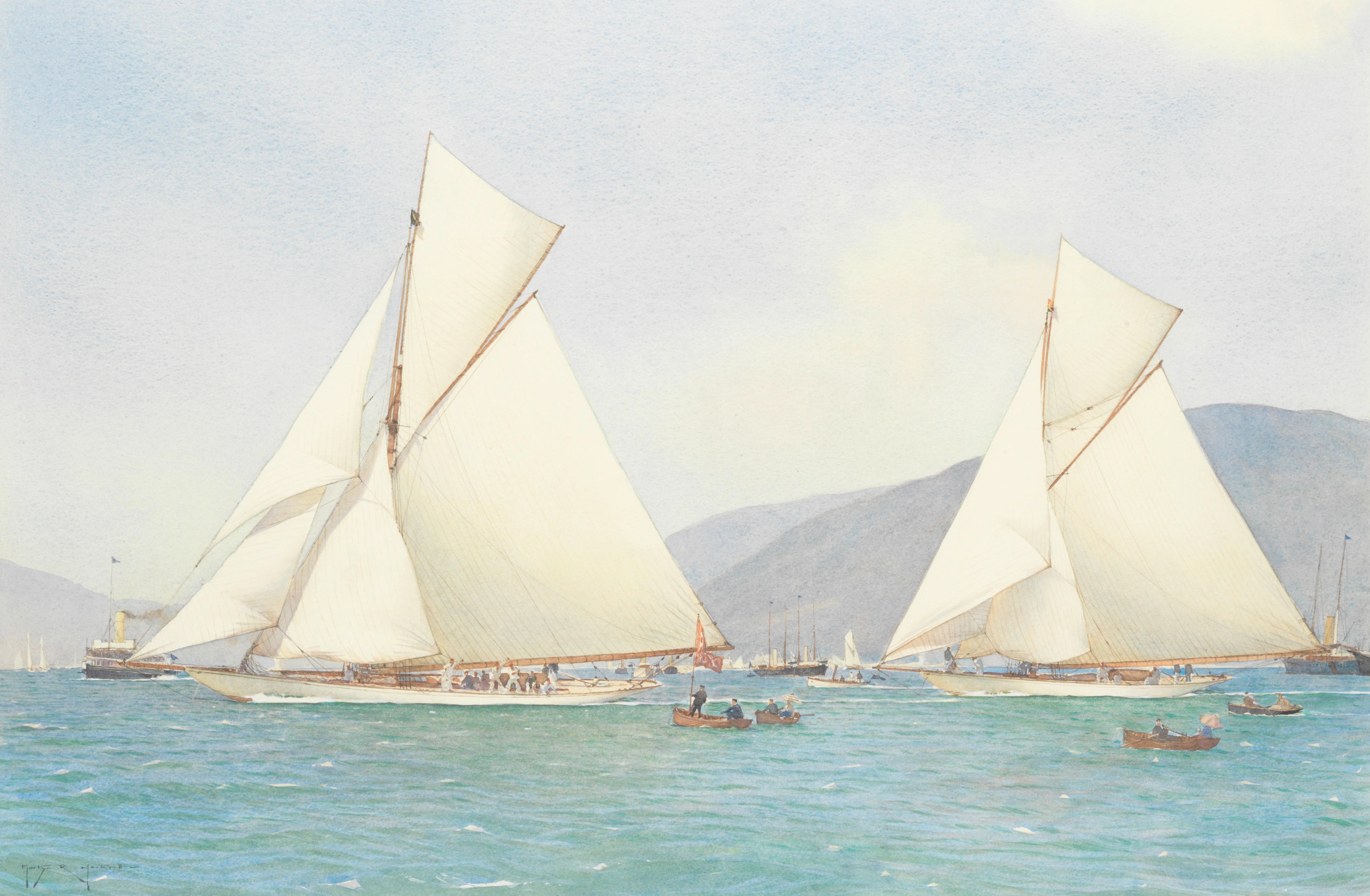 Martyn Mackrill | Two yachts in full sail, possibly off Cumbrae | MutualArt