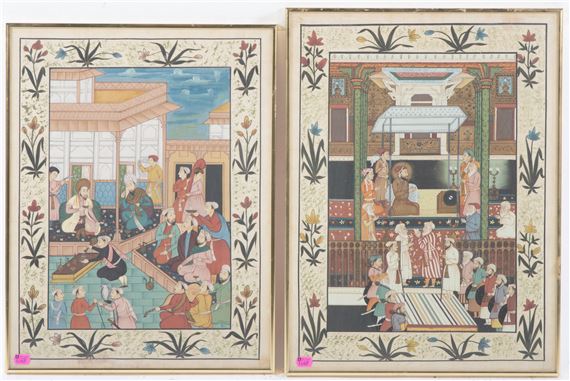 Persian School, 20th Century | Persian Court Scene Illustrations ...