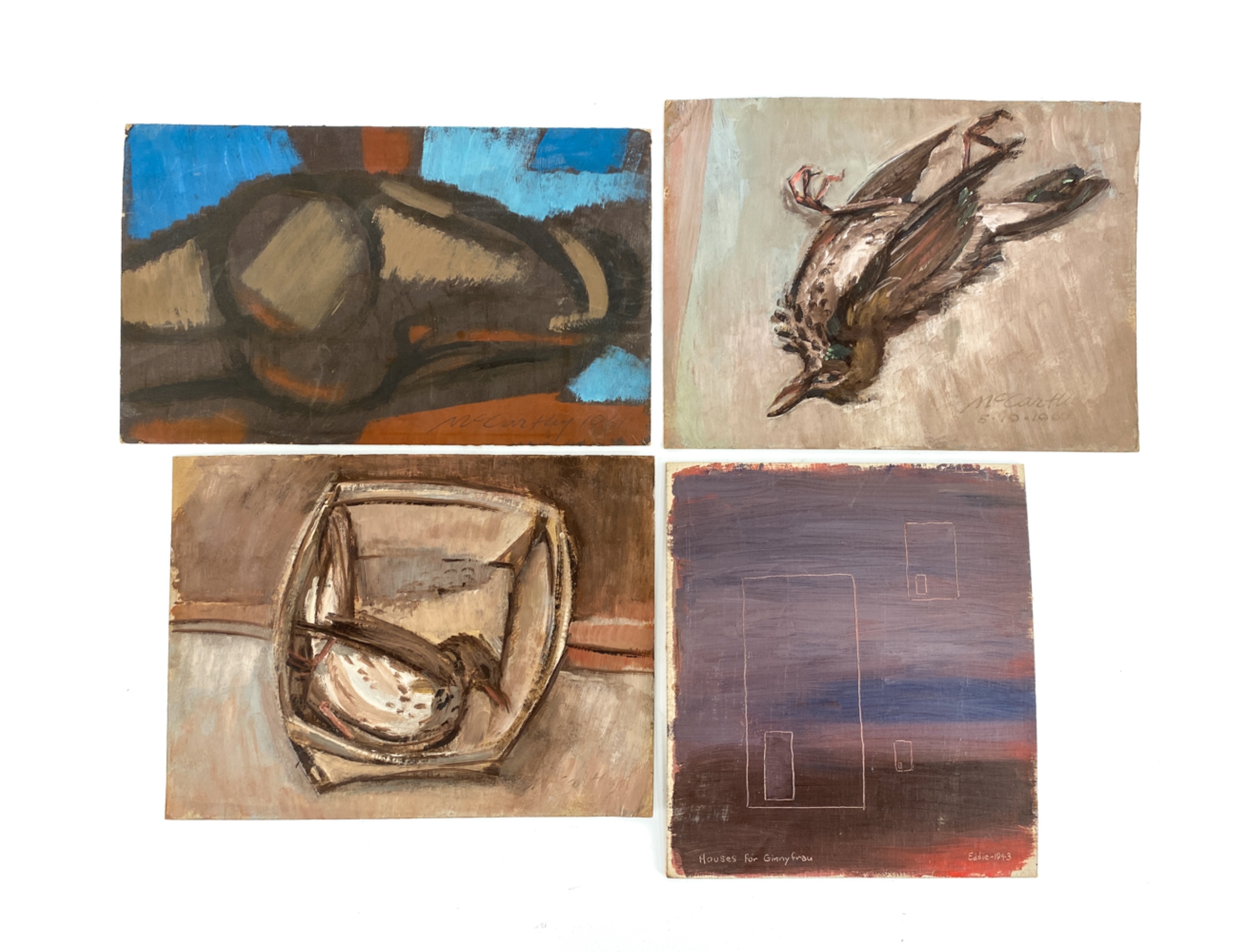 Eddie McCarthy | Including oil on canvas board with scratched out ...