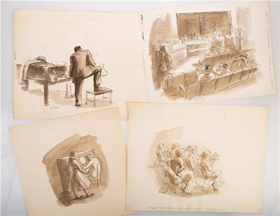 Aaron Sopher | Four Unframed Drawings | MutualArt