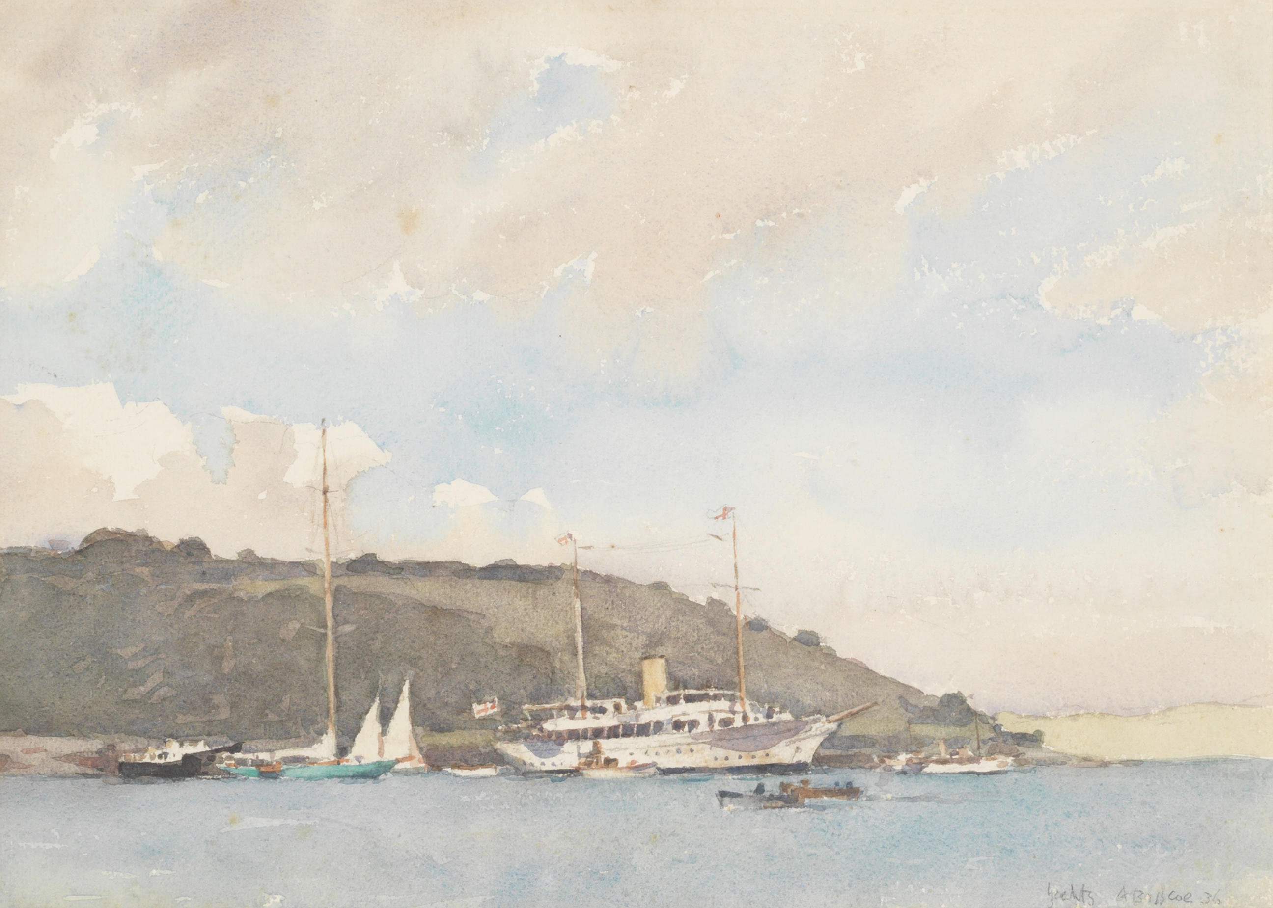 Arthur Briscoe | Yachts off a headland (36) | MutualArt