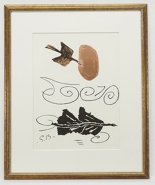 Georges Braque | Composition with two doves (1956) | MutualArt