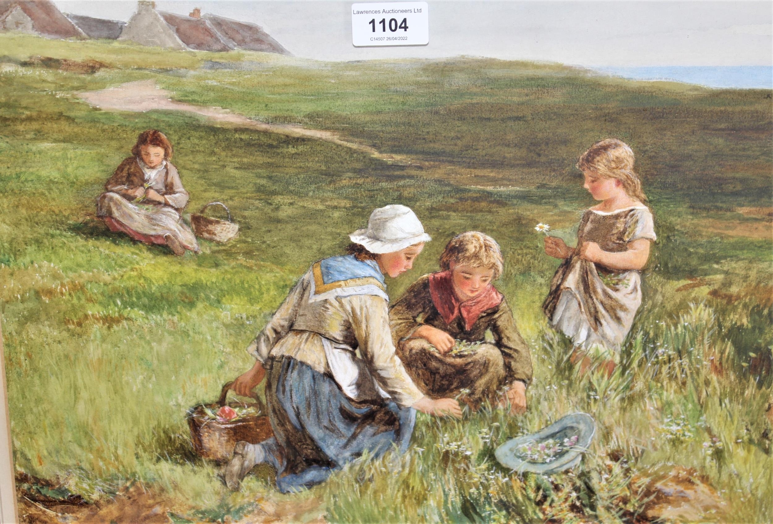 Robert Carrick | Children picking wild flowers in a landscape (1887 ...