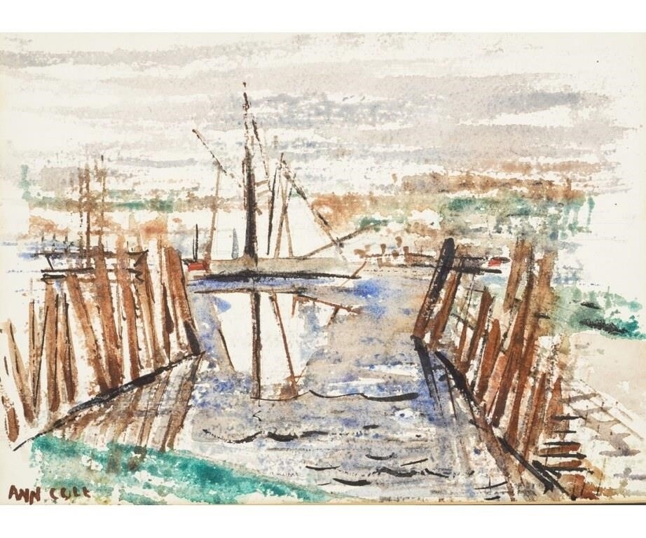Ann Cole Phillips | Abstract of harbor scenes and sailboats | MutualArt