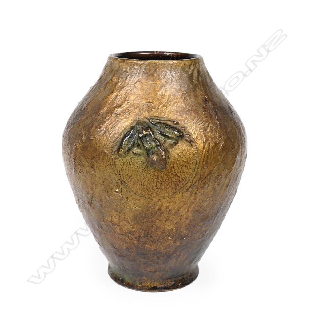 Emile Gallé | An Emile Gallé 19thC glazed pottery frog vase | MutualArt
