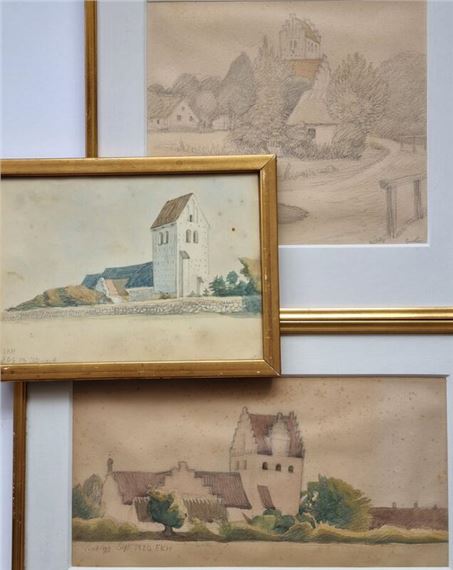 Elise Konstantin-Hansen | Three prospects with churches (1920) | MutualArt
