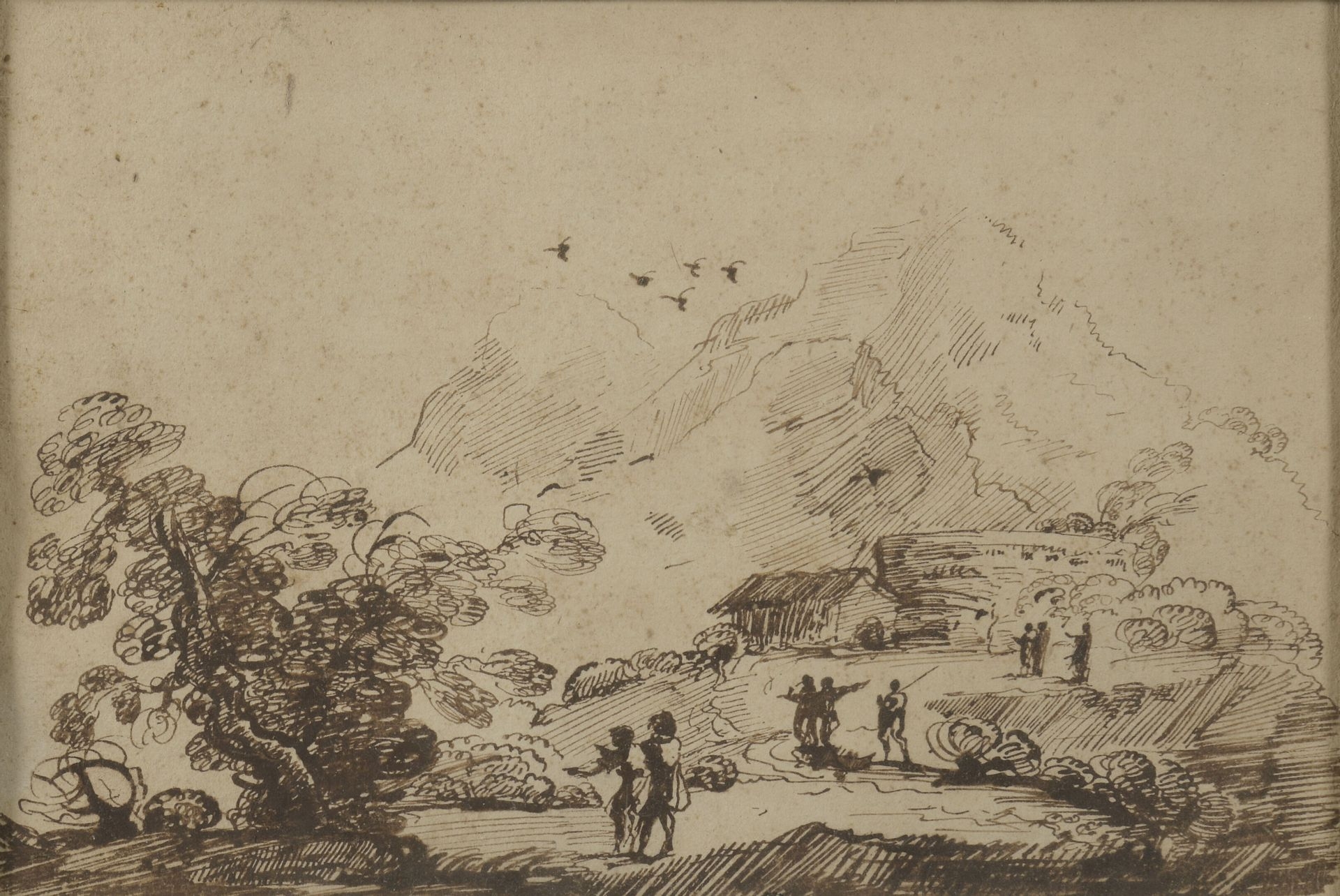 Il Guercino | Paysage aux oiseaux | MutualArt
