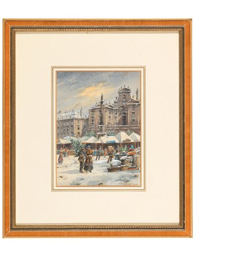 Karl Wenzel Zajicek | Christmas market Am Hof (1922) | MutualArt