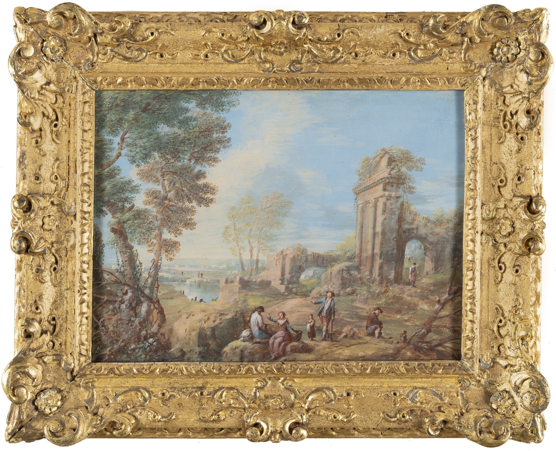 Francesco Zuccarelli | Italian landscape with figures and ruins | MutualArt