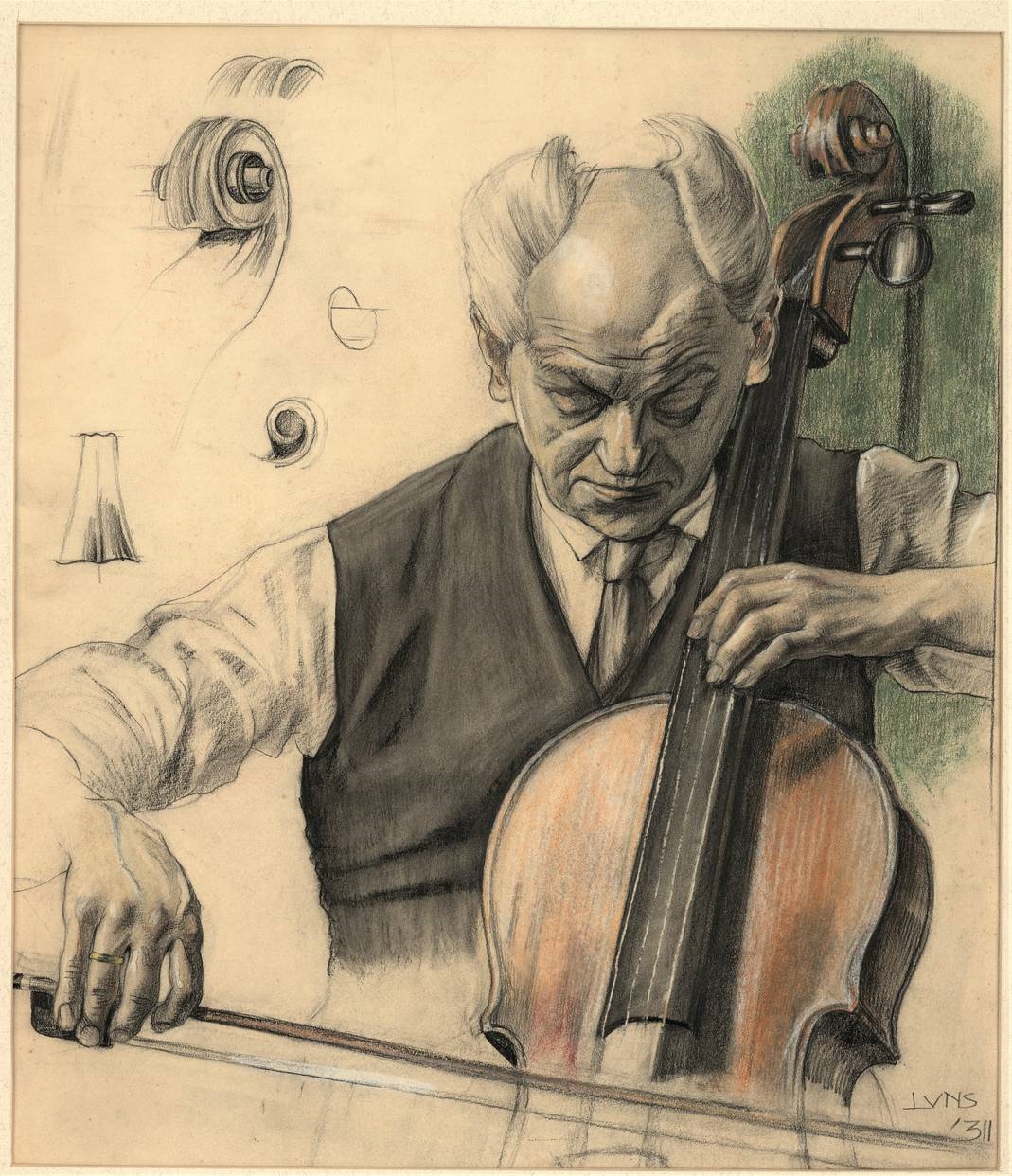 Hubert Marie Luns | Man playing the cello | MutualArt
