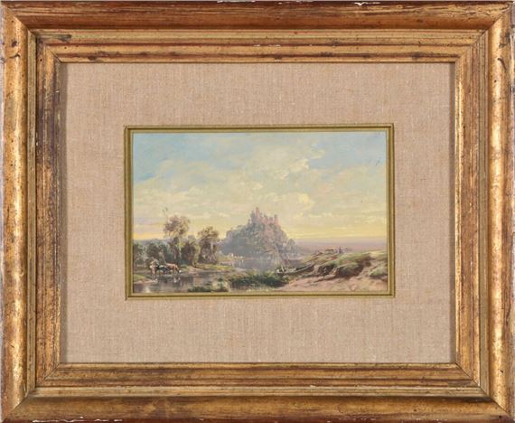 Louis Guy | Landscape at the foot of a ruined castle | MutualArt